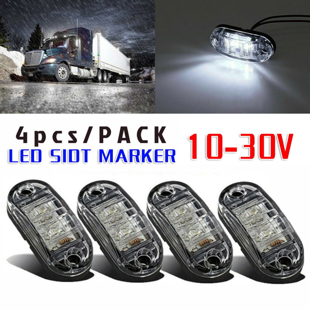 4x LED Front Side Marker Indicator Light 12V 24V Car Truck Van Trailers ...