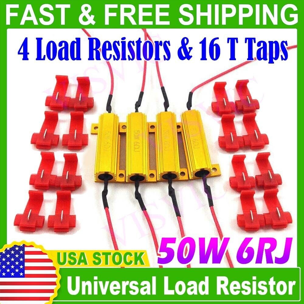 4x Load Resistor 50W 6RJ 6ohm LED Decoder FIX Hyper Flash Turn Signal ...