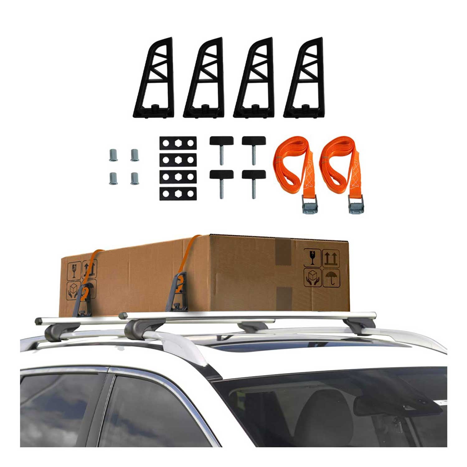 4x Load Stopper Lockable Cross Bar Roof Rack Load Limiter + 2 Pcs 118. ...