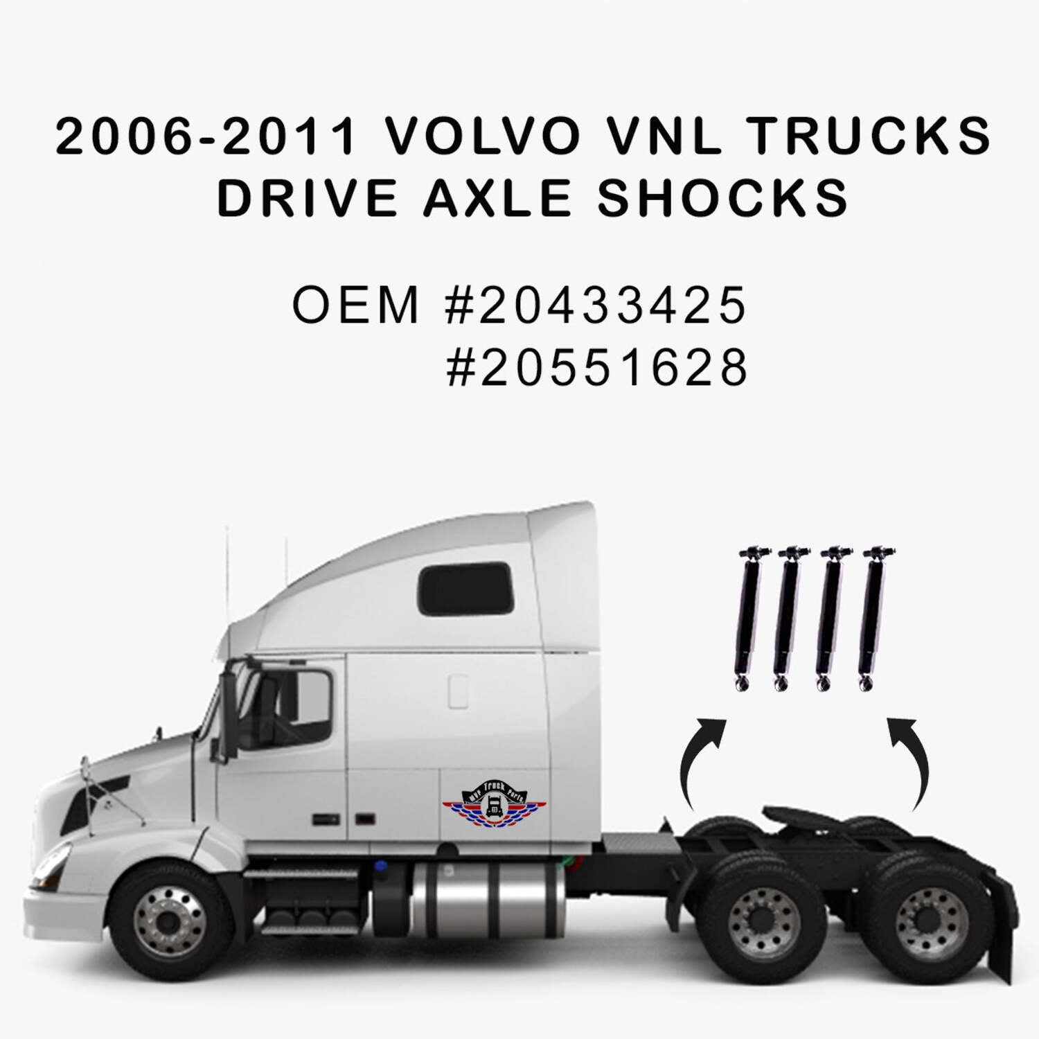 MVP 4x Shock Absorber 85066 for 2006-2011 VOLVO VNL TRUCKS, Replaces ...