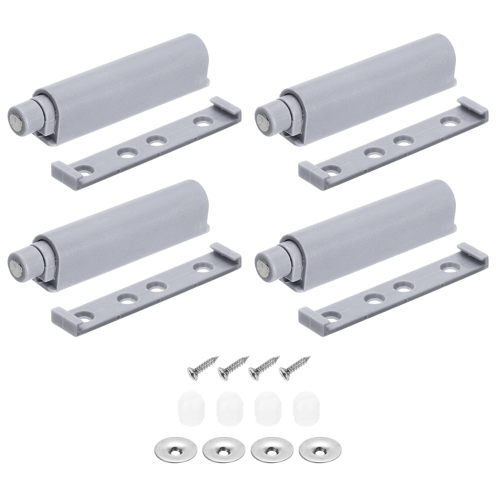 4x Magnetic Push Latches, Magnetic Latches, Push Open Door Latch Grey ...