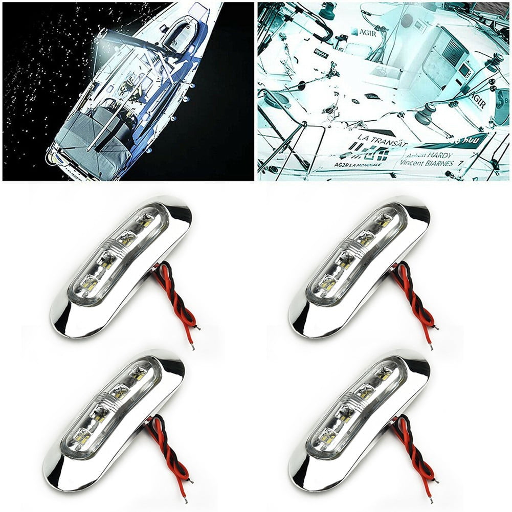 4x Marine Boat LED Courtesy Lights Cabin Deck Walkway Stair Light White ...
