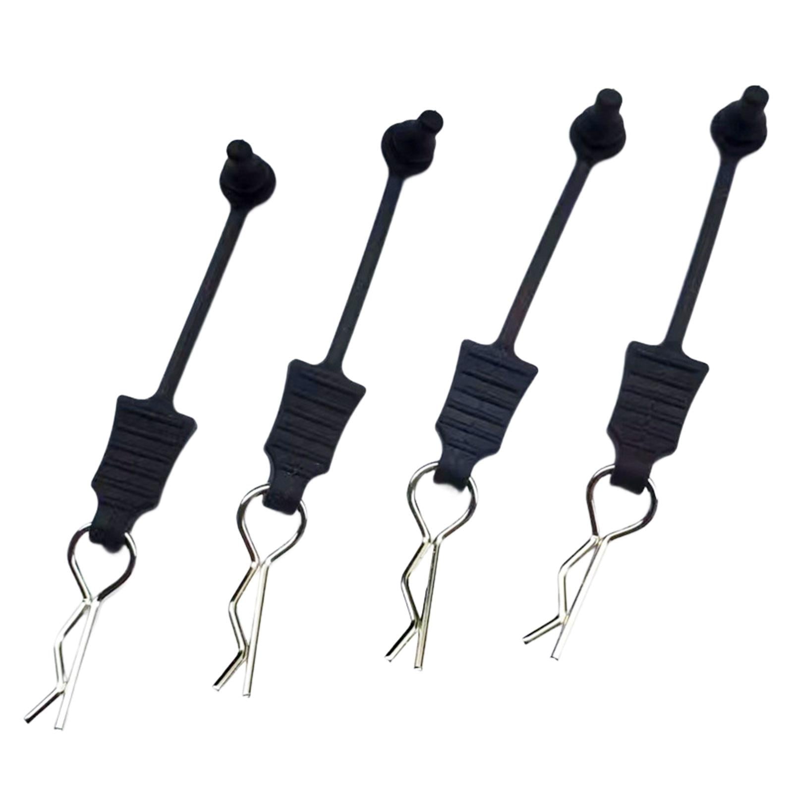 4x Metal Body Clips Pins, Body Clip with Pull Tabs, RC Clip Pin, R Type ...