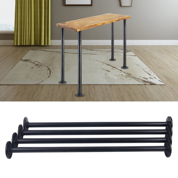 4x Metal Desk Legs 30 Inch Industrial Pipe Table Legs for DIY Rustic ...