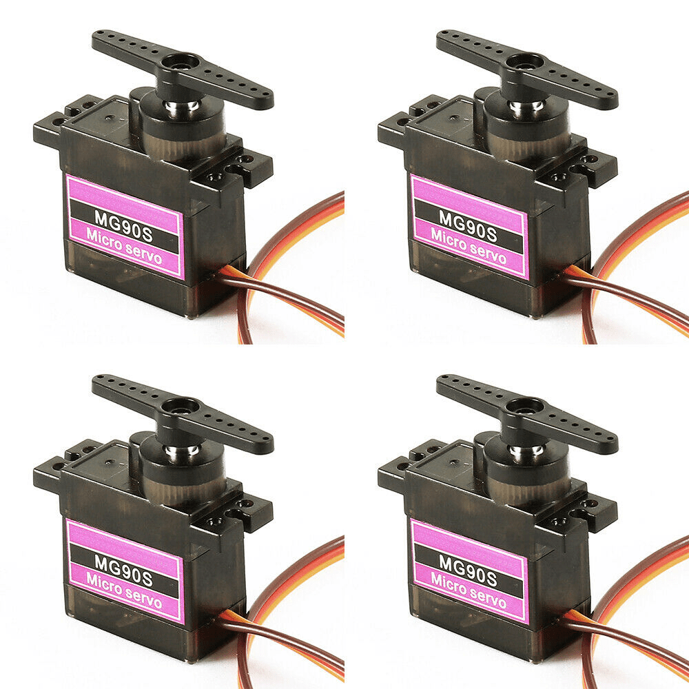 4x Metal Gear 9g MG90S Micro Servo Motor High Speed For RC Helicopter ...