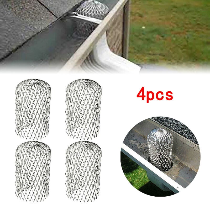 4x Metal Mesh Gutter Leaf Debris Mud Trap Guards Drain Pipe Cover ...