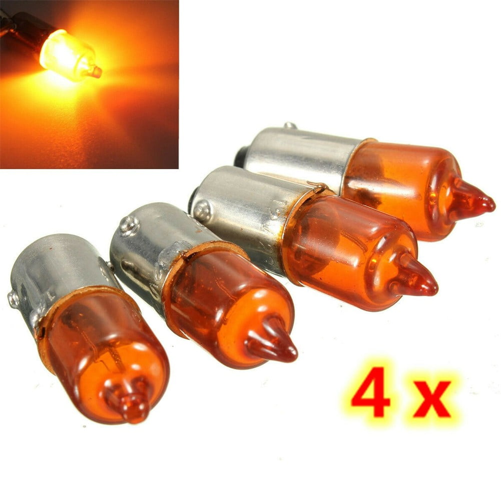 4x Motorcycle Motorbike Mini Indicator Bulbs Halogen BA9S Base Amber ...