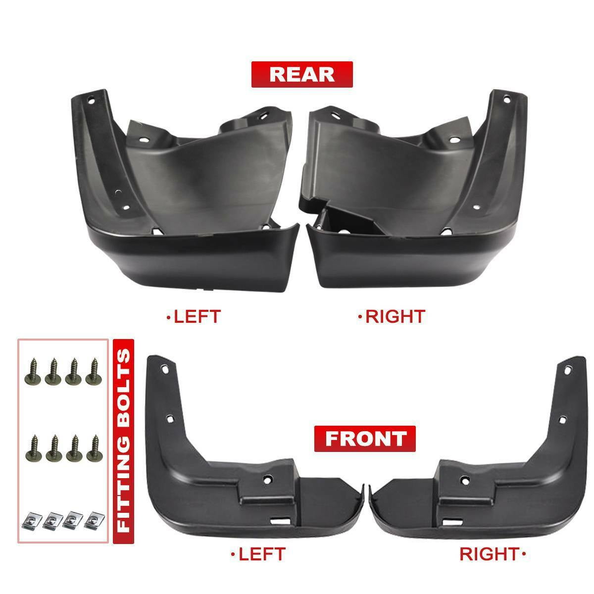 4x Mud Flaps Splash Guards For Honda 2012-2015 Civic Sedan Sedan Front ...