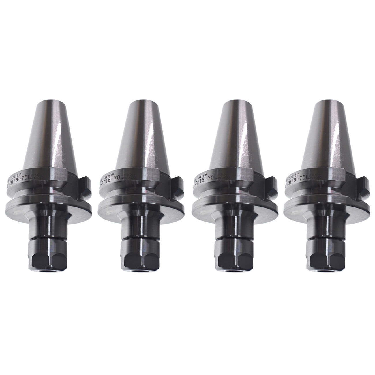 4x New BT40 ER16 70L Length M16 Thread ER16 Collet Chuck Toolholder CNC ...