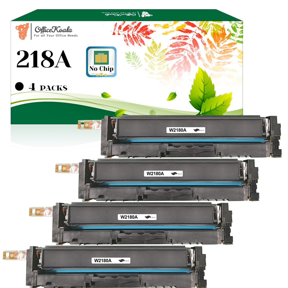 4x Office Koala 218A Black Toner Cartridges(No Chip), Compatible with ...