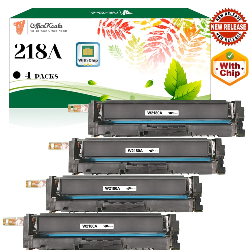 4x Office Koala 218A Black Toner Cartridges(with Chip), Compatible with ...