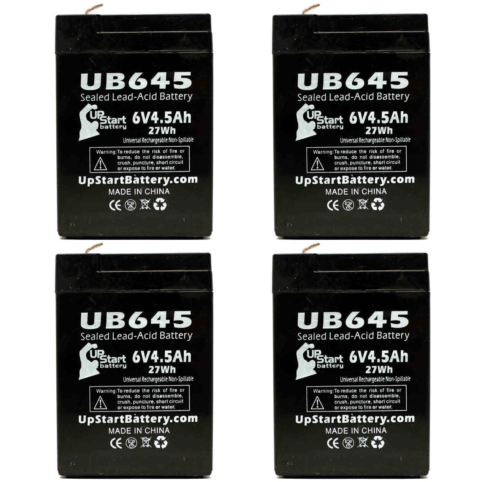 4x Pack - Compatible Chloride 1001145 Battery - Replacement UB645 ...