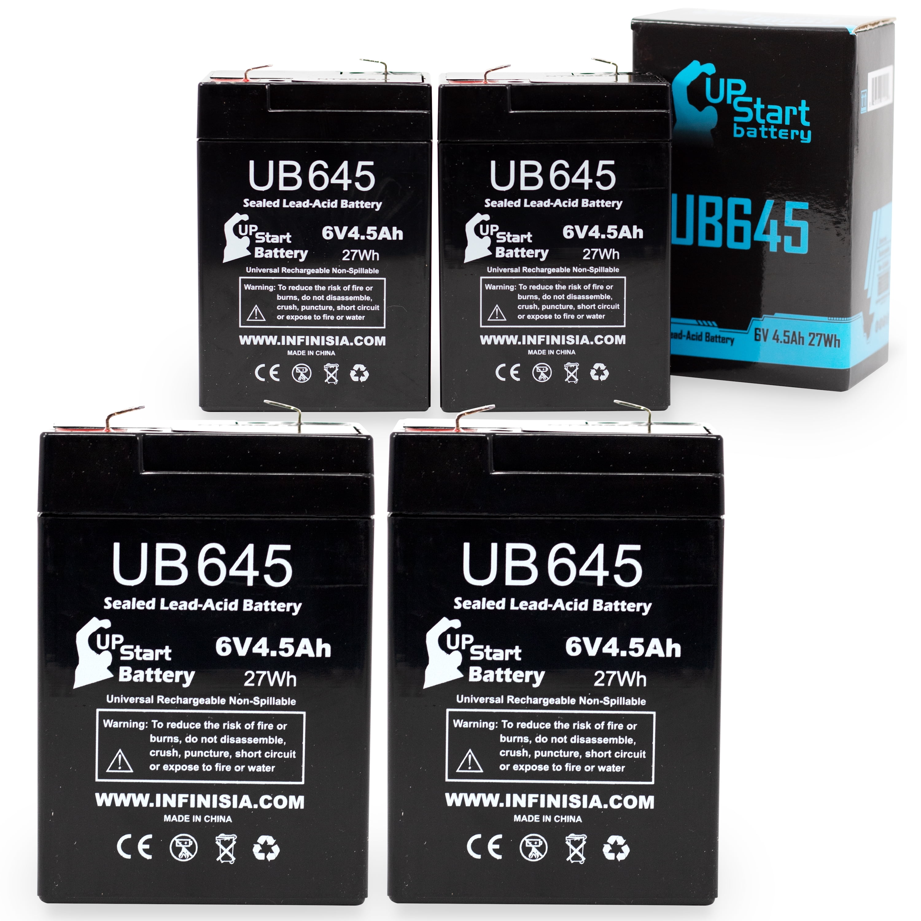 4x Pack - Compatible Dual Lite 8301 Battery - Replacement UB645 ...