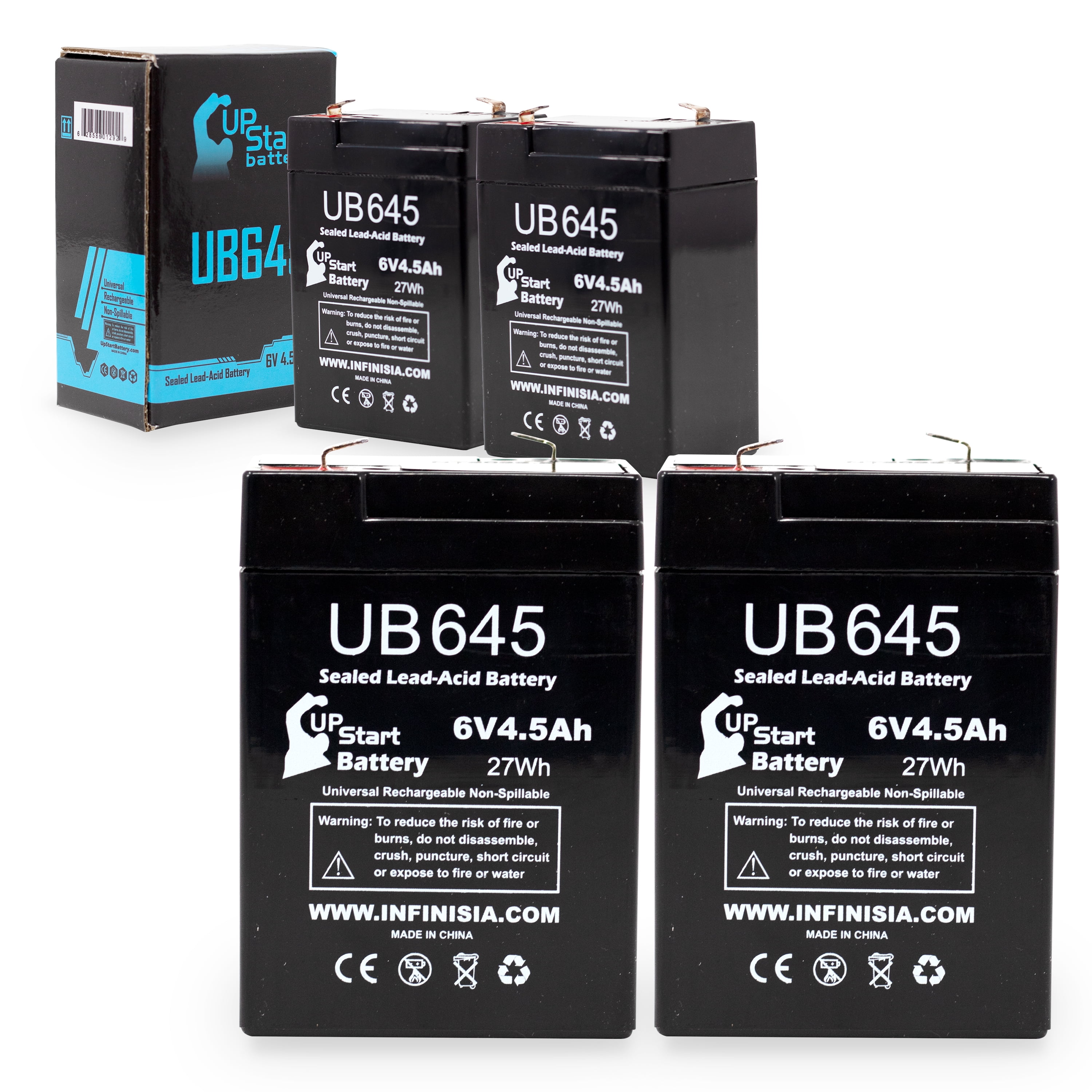 4x Pack - Compatible Dyna Ray DR520 Battery - Replacement UB645 ...