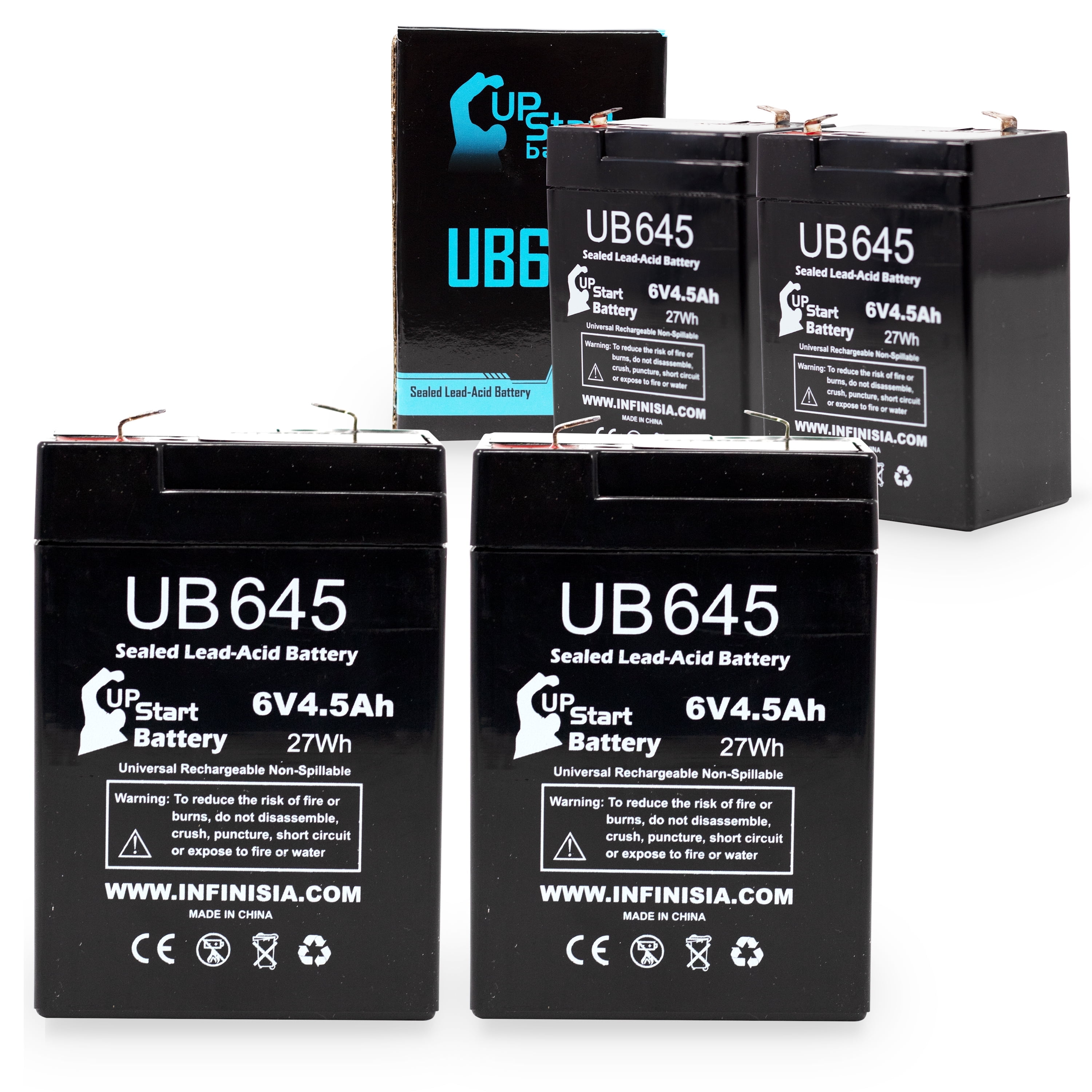 4x Pack - Compatible Dynaray 520 Battery - Replacement UB645 Universal Sealed Lead Acid Battery ...
