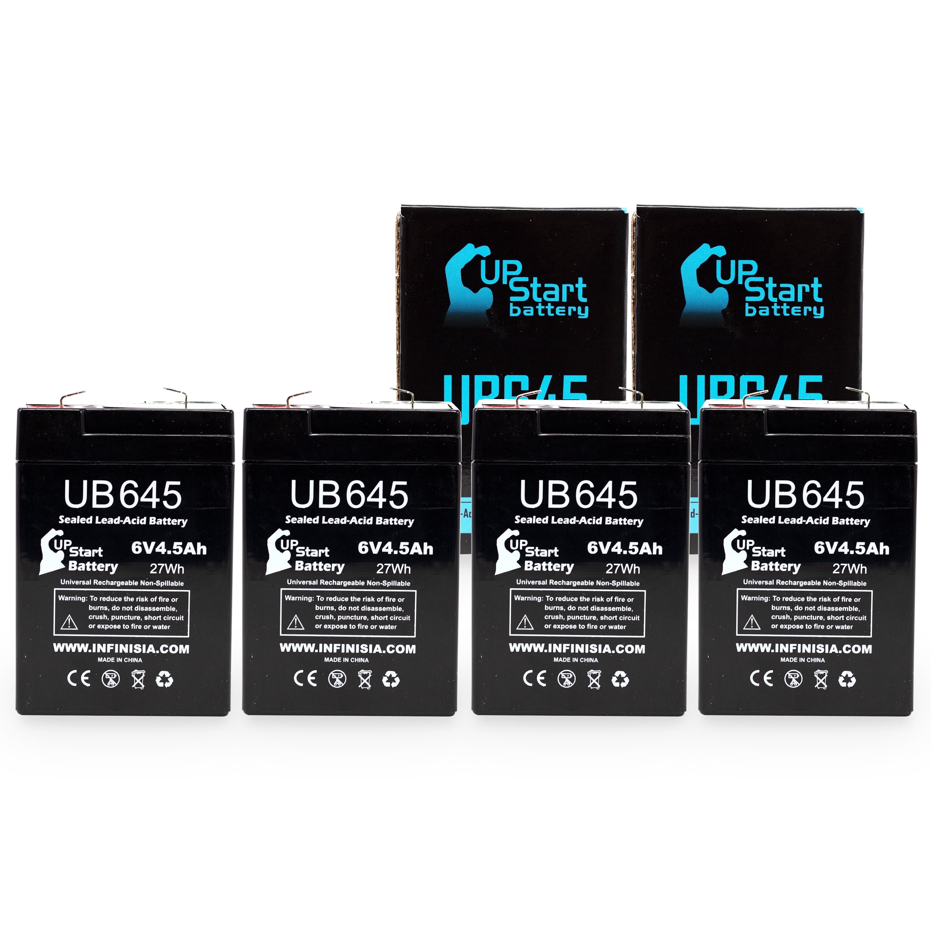 4x Pack - Compatible Emergi-lite 6JSM1 Battery - Replacement UB645 ...