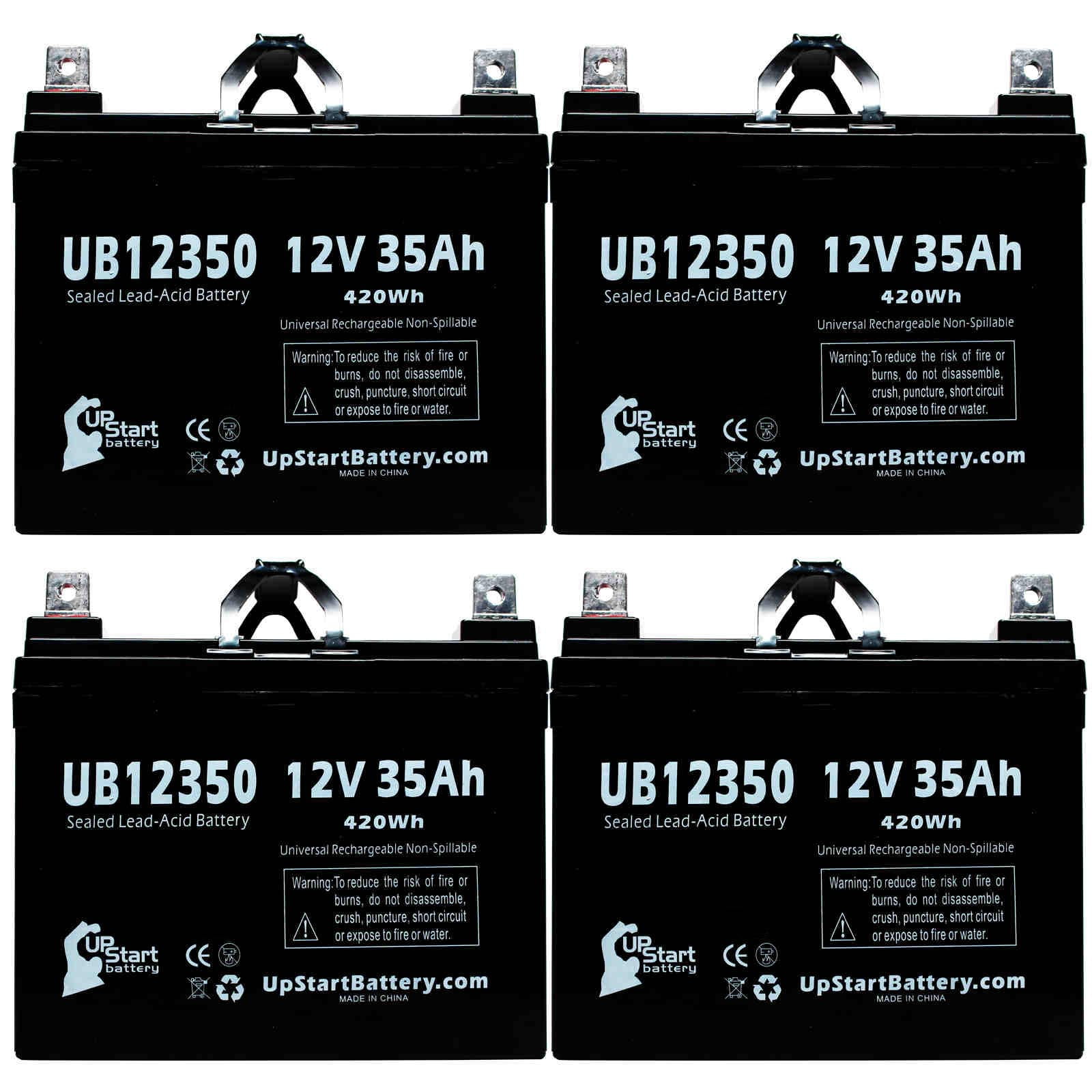 4x Pack - Compatible Invacare M41 Battery - Replacement UB12350 ...