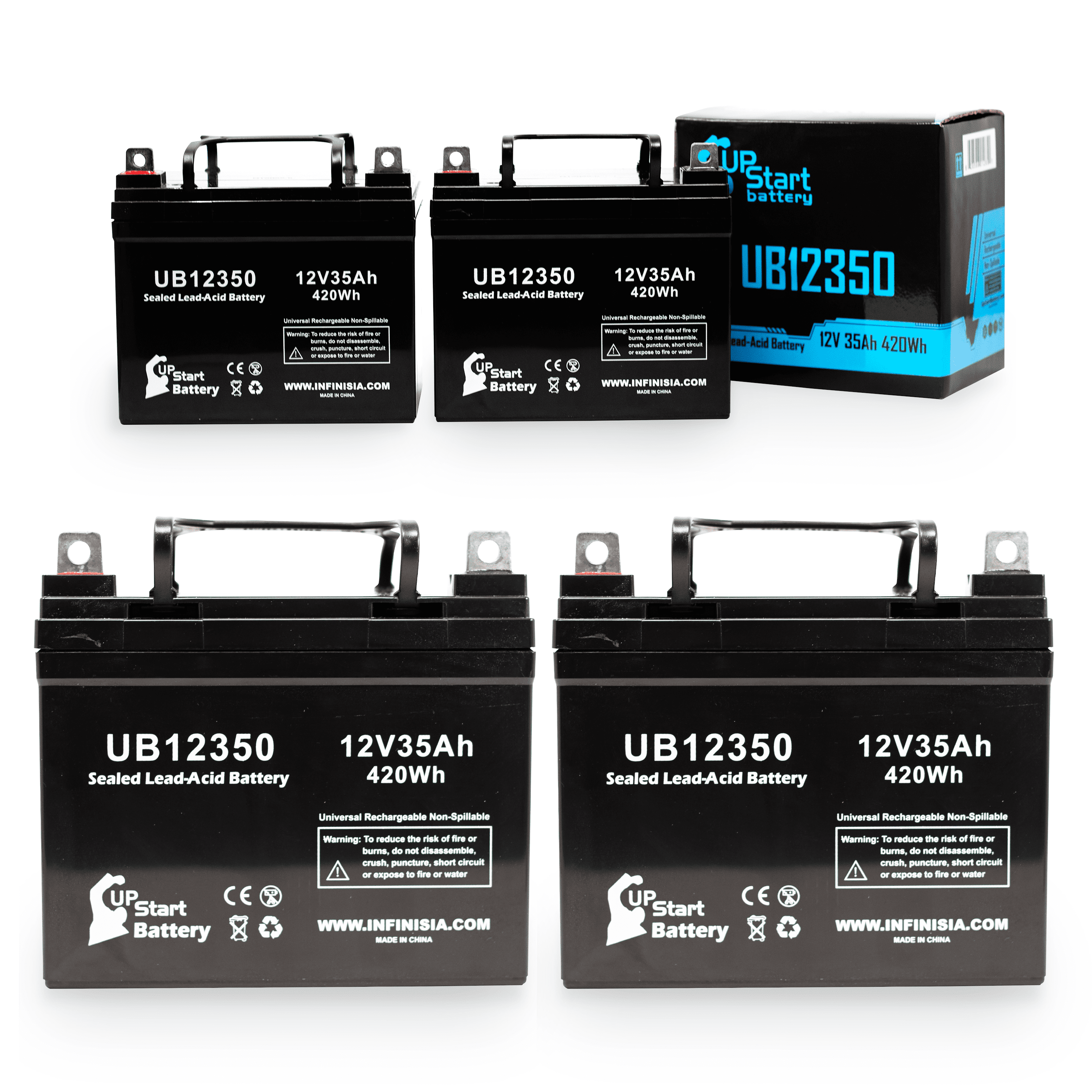 4x Pack - Compatible Kubota B6100 Battery - Replacement UB12350 ...