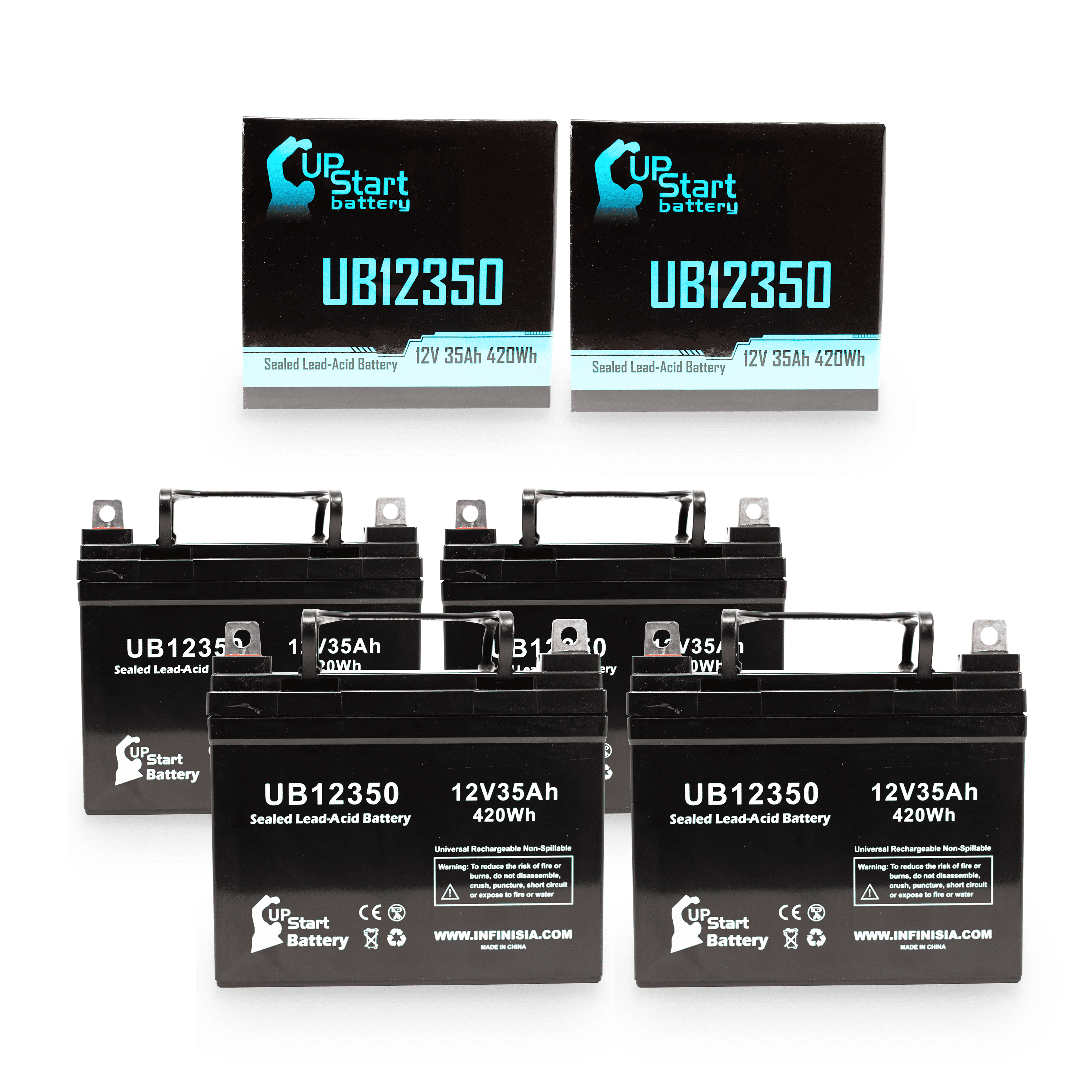 4x Pack - Compatible Kubota G3200 Battery - Replacement UB12350 ...