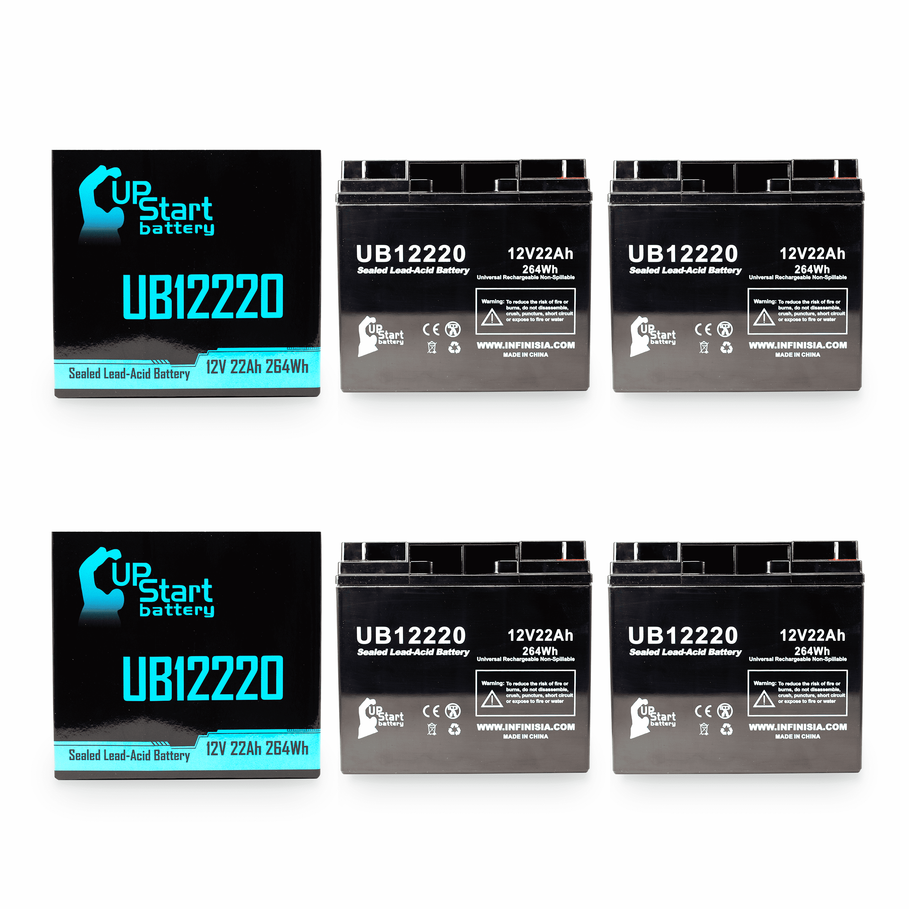 4x Pack - Compatible NORTH SUPPLY 782123 Battery - Replacement UB12220 ...