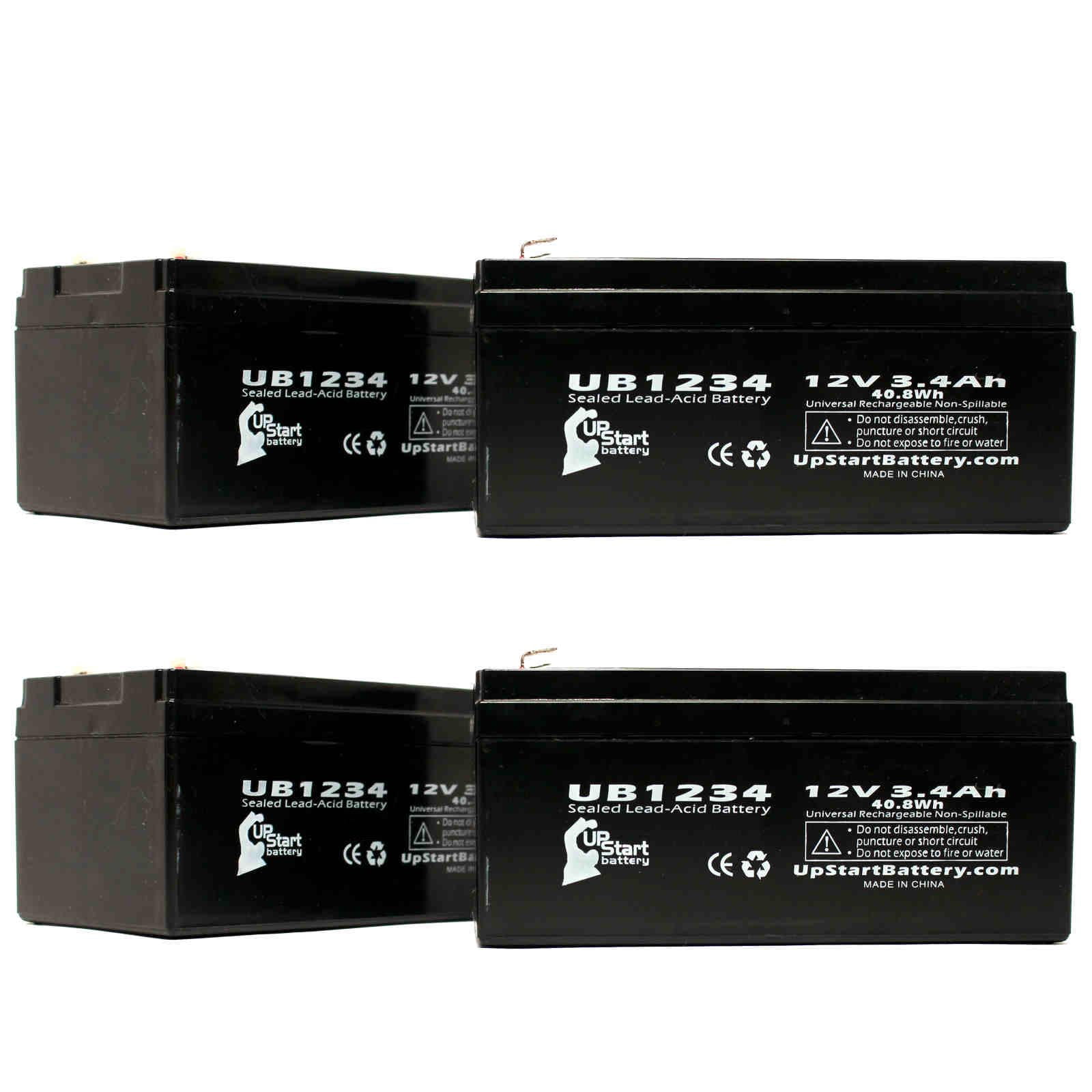 4x Pack - Compatible UBC UB1234 Battery - Replacement UB1234 Universal ...