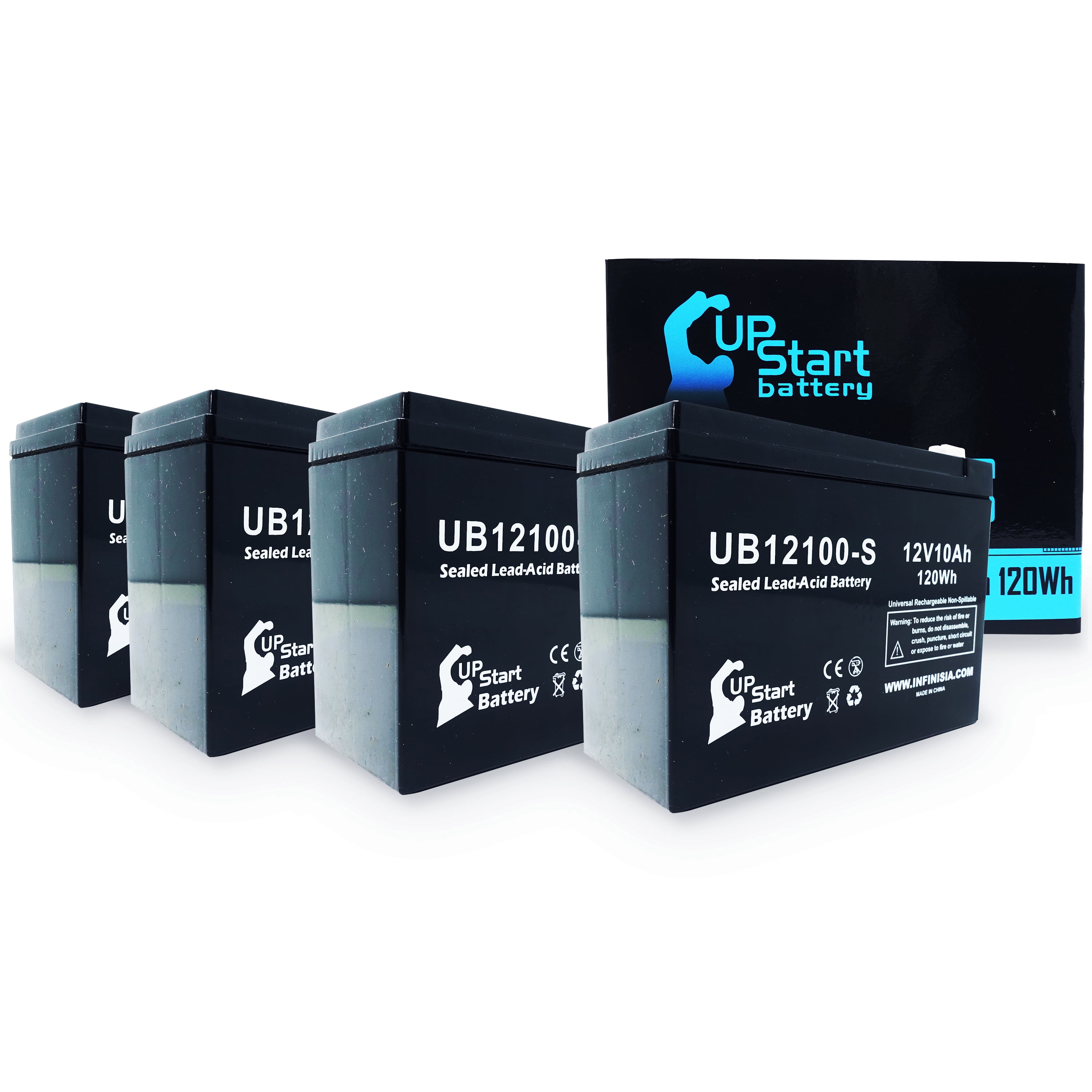 4x Pack - Neuton Mowers CE5 Battery Replacement - UB12100-S Universal ...