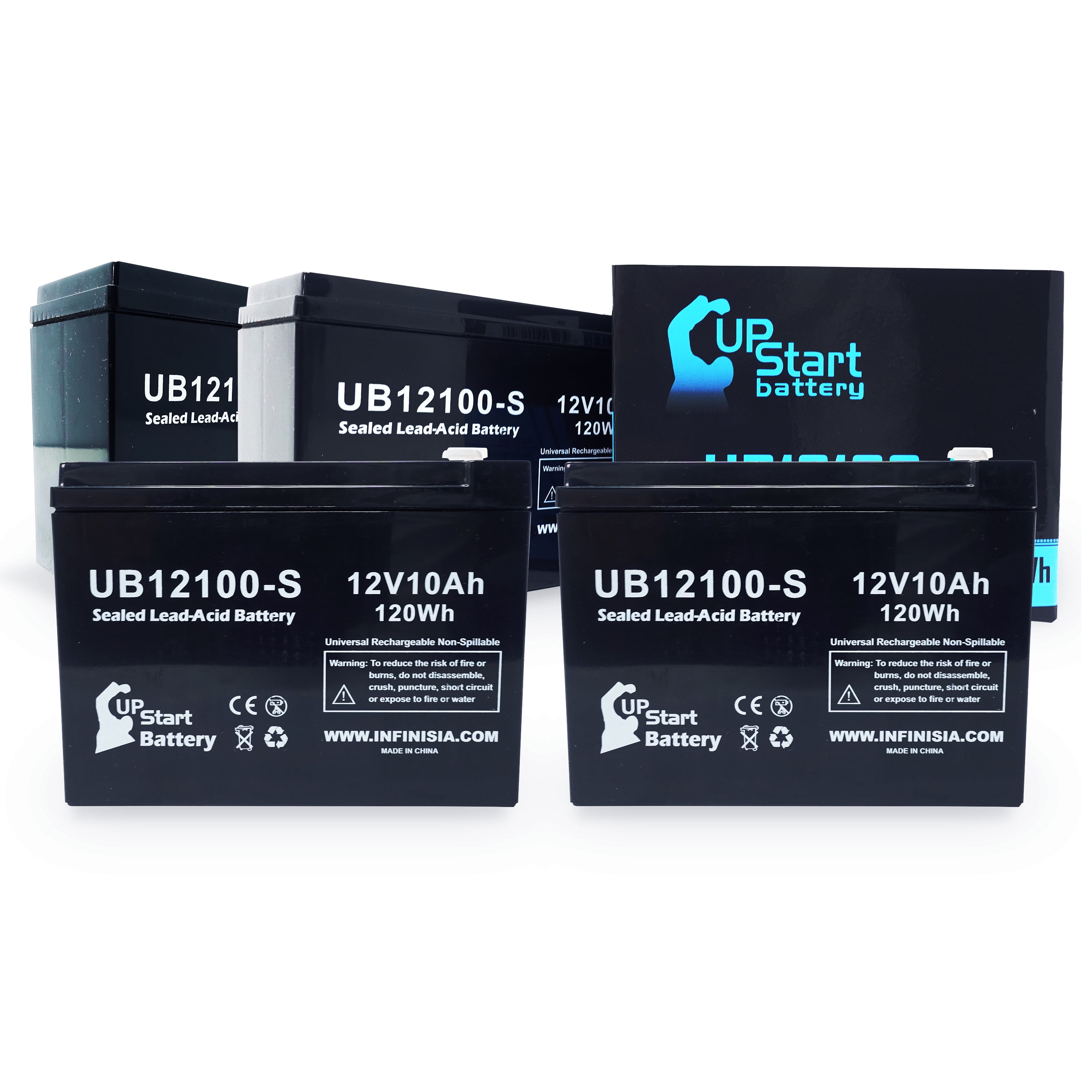 4x Pack - Neuton Mowers CE6 Battery Replacement - UB12100-S Universal ...