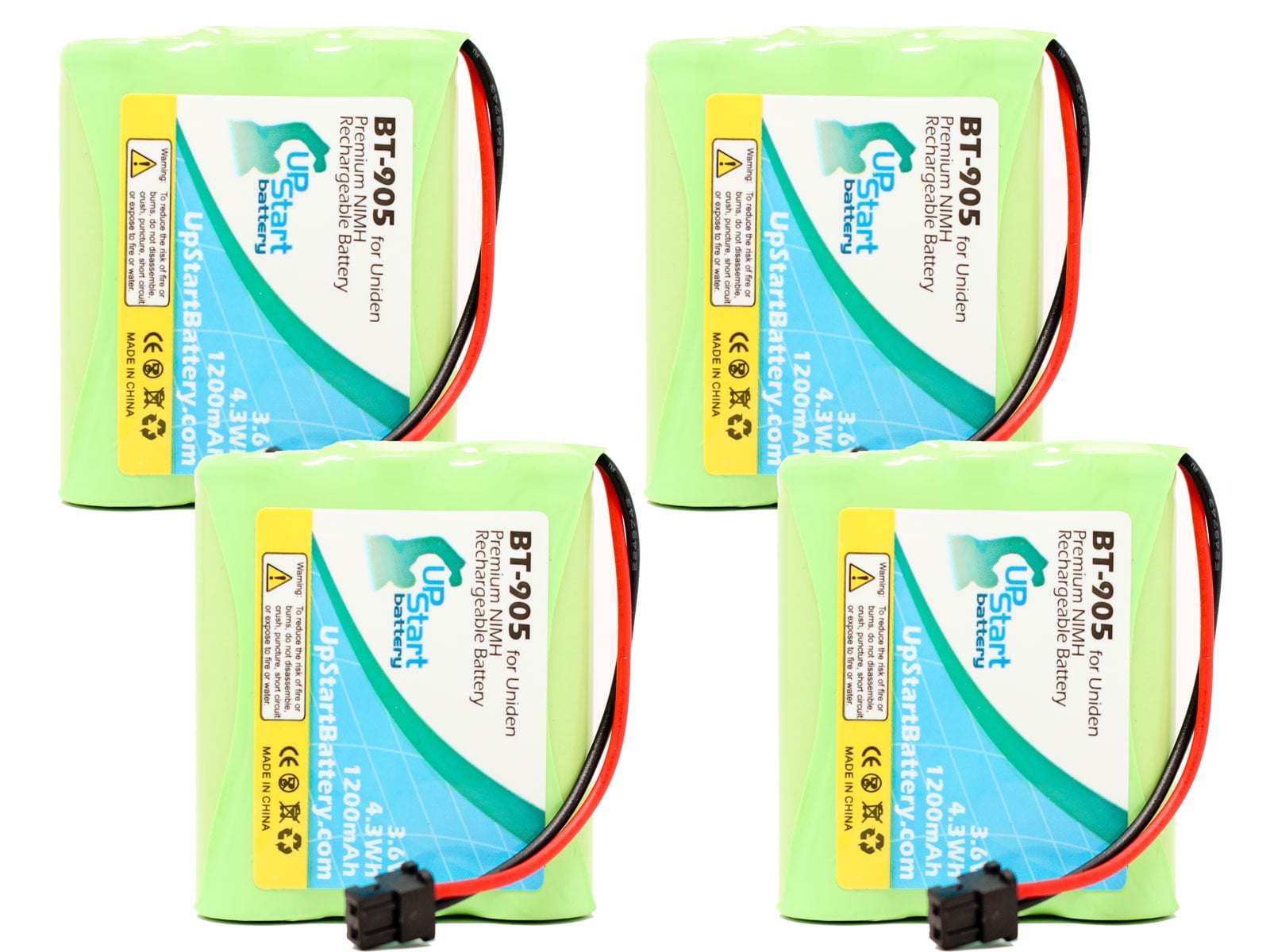 4x Pack - UpStart Battery Uniden BT905 Battery - Replacement for Uniden ...