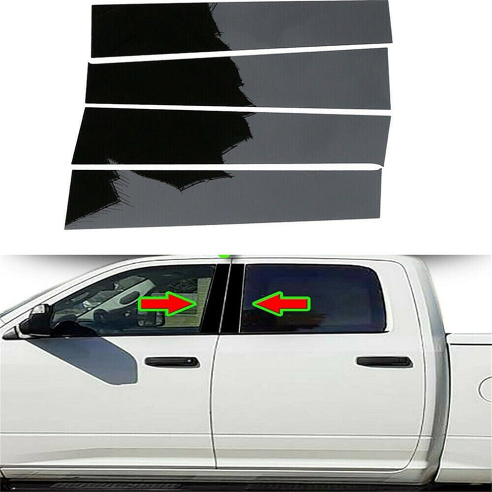 4x Piano Black Posts Pillar Set Door Trim For Dodge RAM 1500 2500 3500 ...