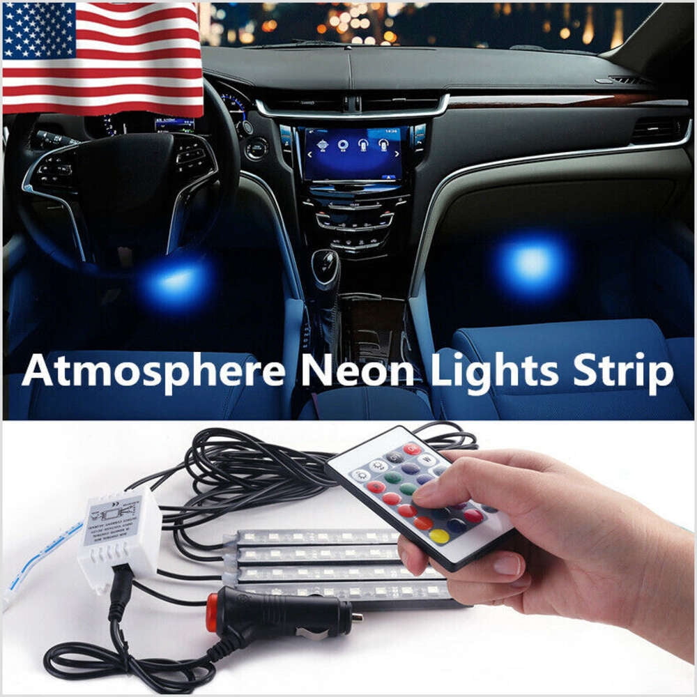 4x RGB 36 LED Strip Under Car Tube Underglow Underbody System Neon ...
