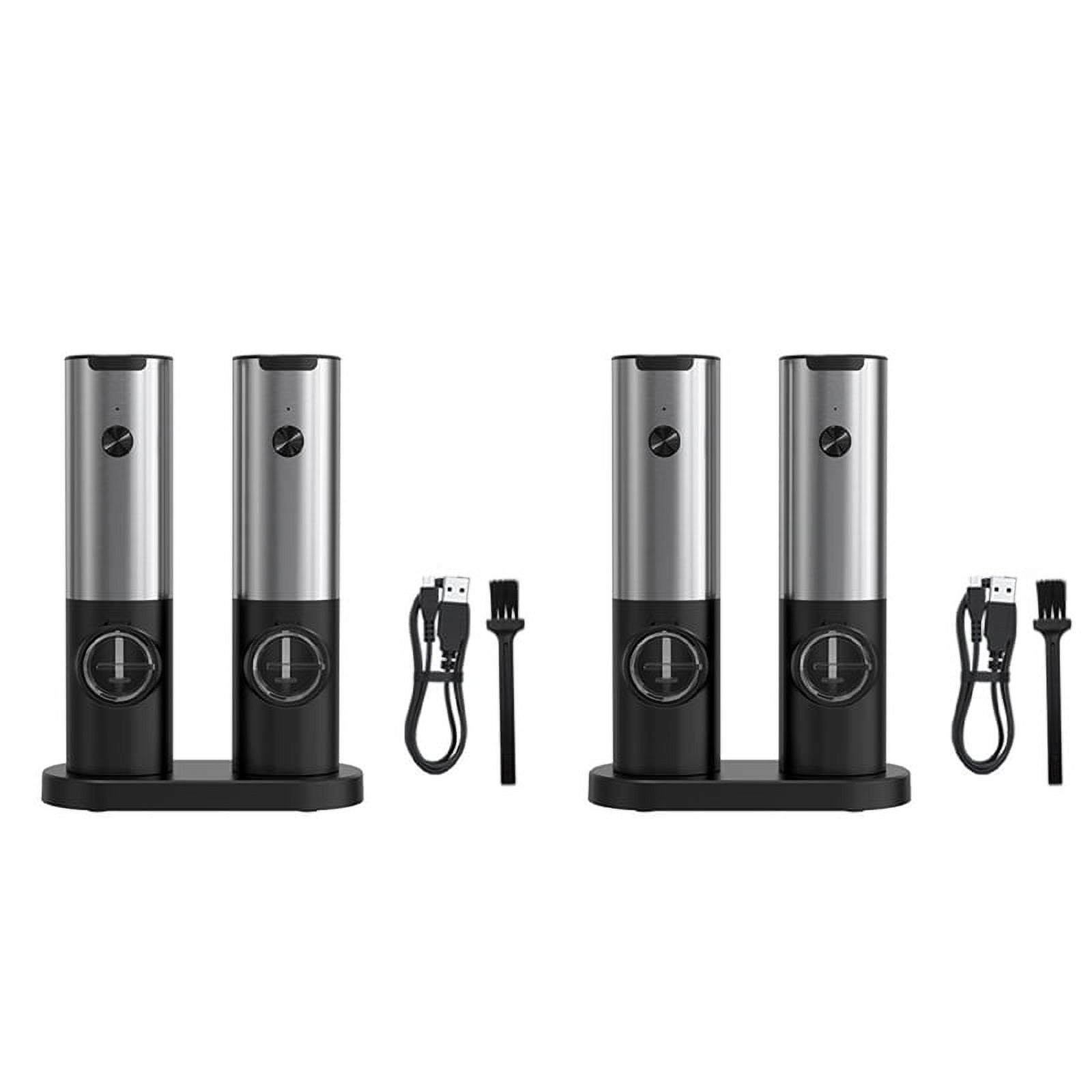 4x Rechargeable Electric Salt and Pepper Grinder Set with Double ...