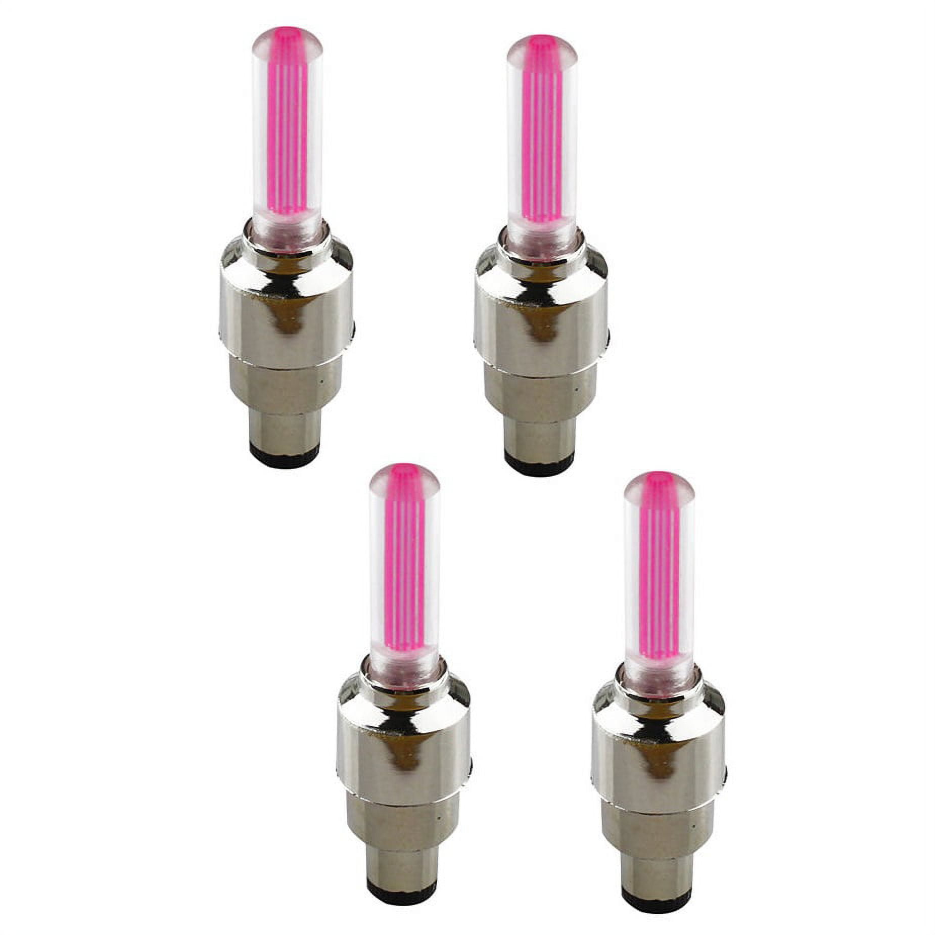 4x Red Glowing Tire Valve Stem Covers Screw Cap LED Lights Car/Truck ...