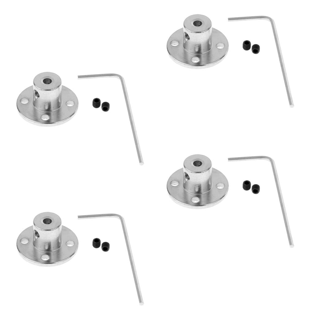 4x Rigid Steel Flange Coupling Threaded Motor Shaft Coupler Support ...