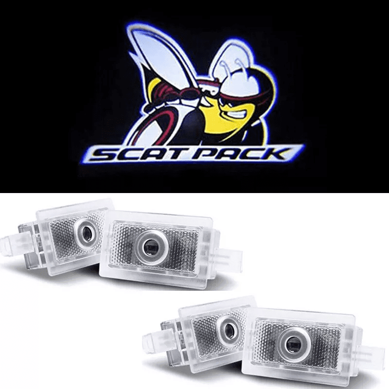 4x Scat Pack Ghost LED Door Lights Laser Projector HD For Charger 2006 ...