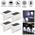 4x Solar LED Bright Deck Lights Outdoor Garden Patio Railing Decks Path ...