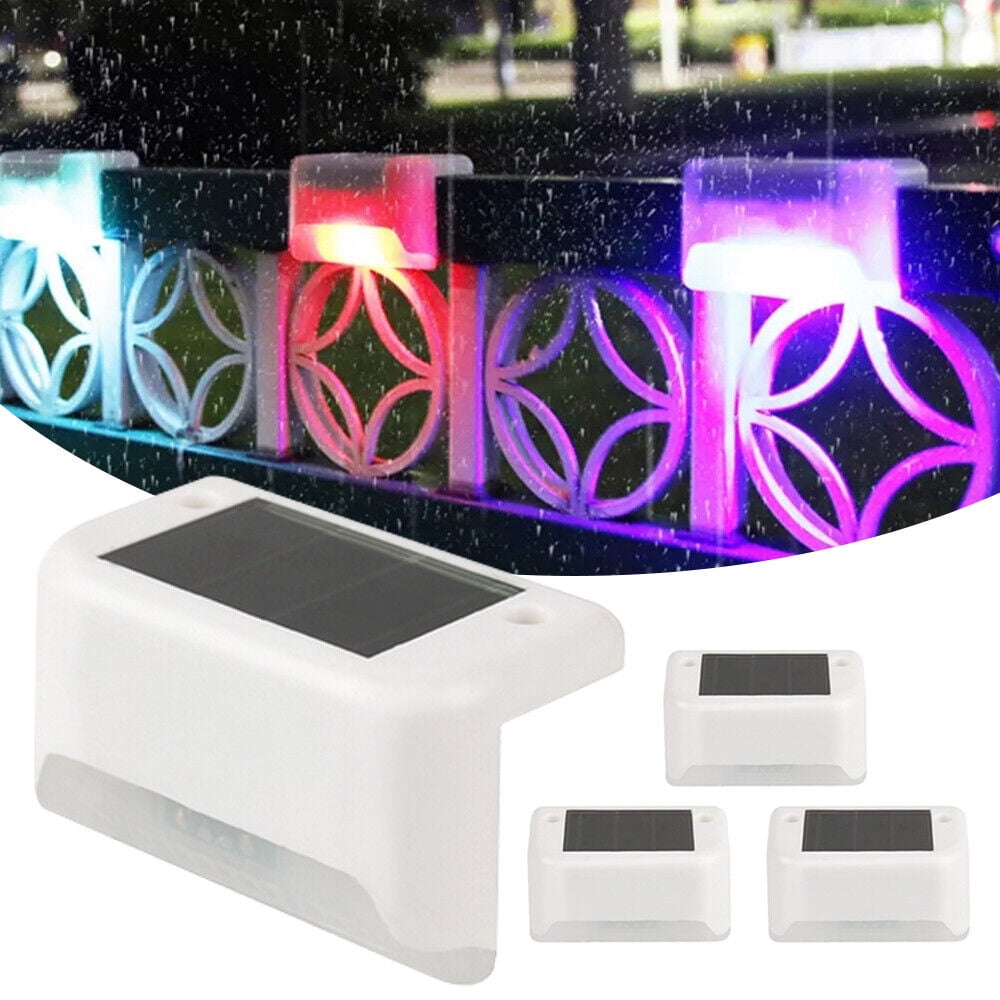 4x Solar LED Bright Deck Lights Outdoor Garden Patio Railing Decks Path ...