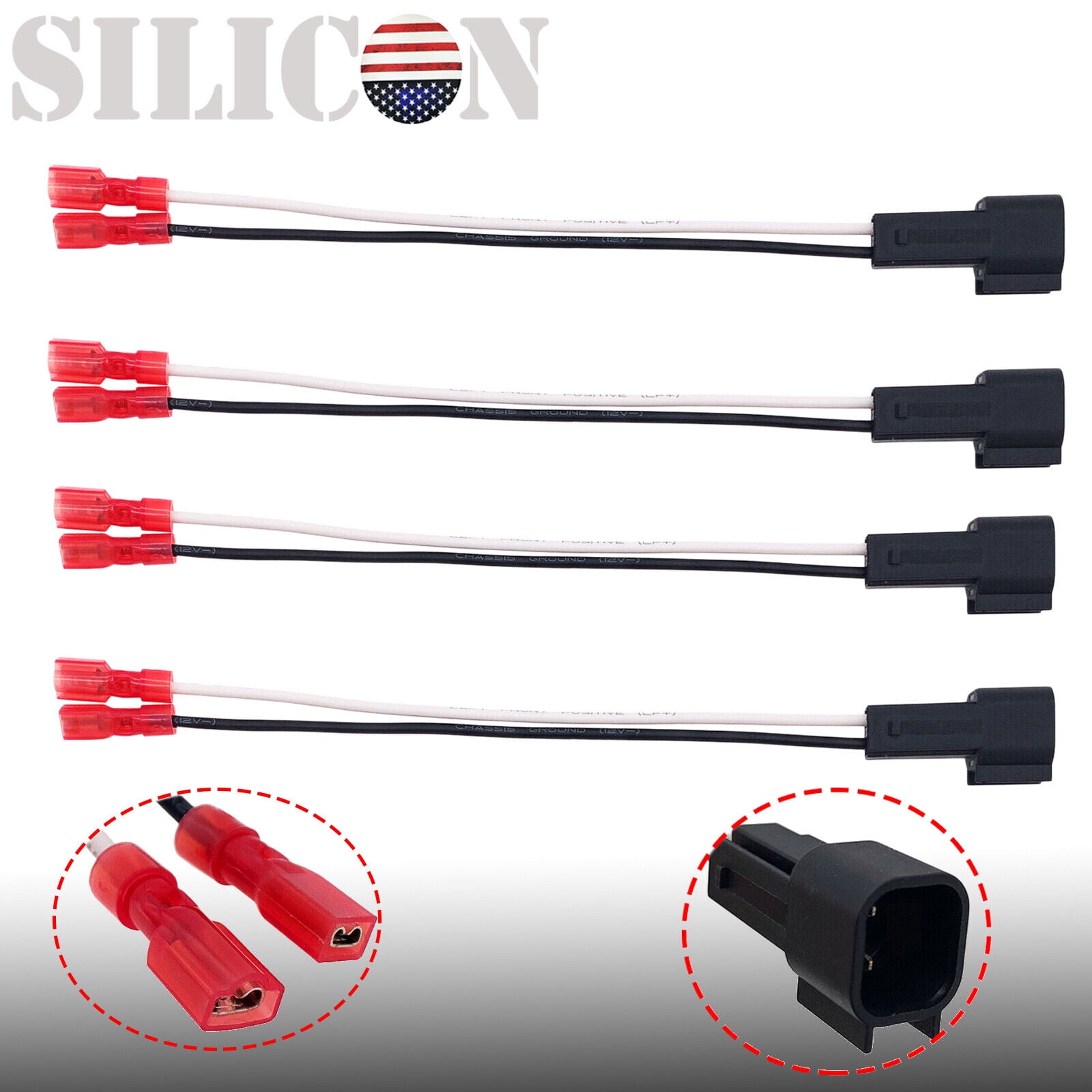 4x Speaker Connector Harness Wires Adapter For Ford Linclon Mercury Car ...