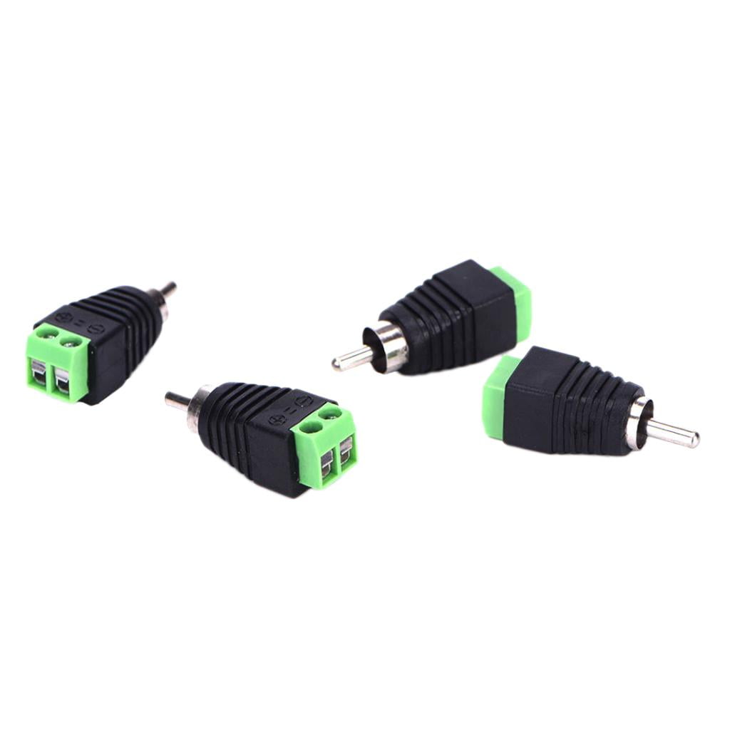 4x Speaker Wire to AV Phono Male Connector Terminal Adapter - Walmart.com