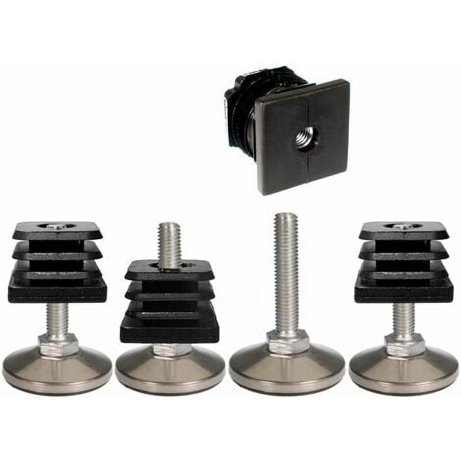 4x Square Retractable End Cap 30x30 Mm With Adjustment Screw With Steel ...