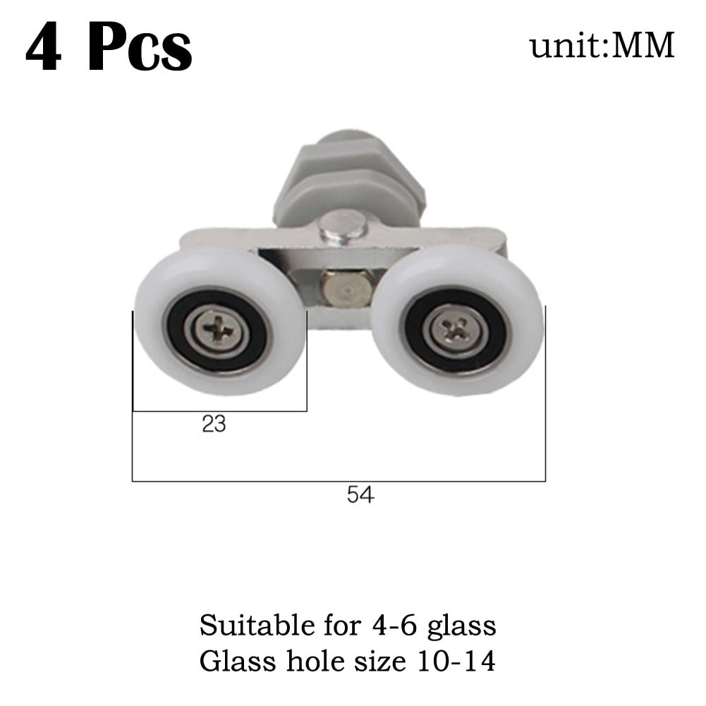 4x Twin Bathroom Shower Door Roller Runner Wheels Sliders 23/mm Dia ...