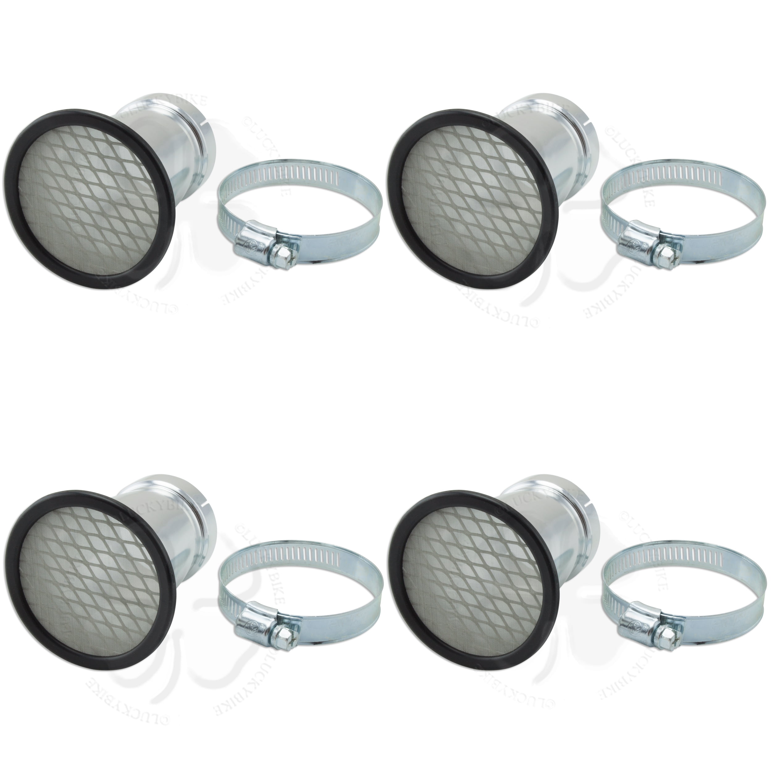 4x Velocity Stack 44.2mm 1 3/4 inch Universal Carb Air Horn Clamp On ...