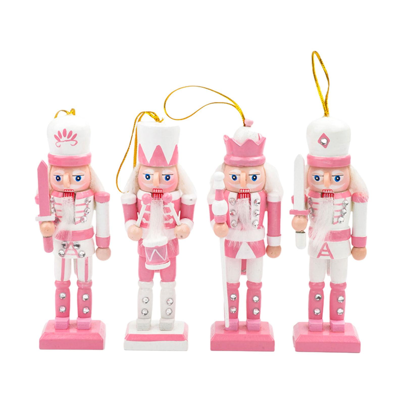 4x Wooden Nutcracker Soldier Figurine Doll Ornament Party Favors ...