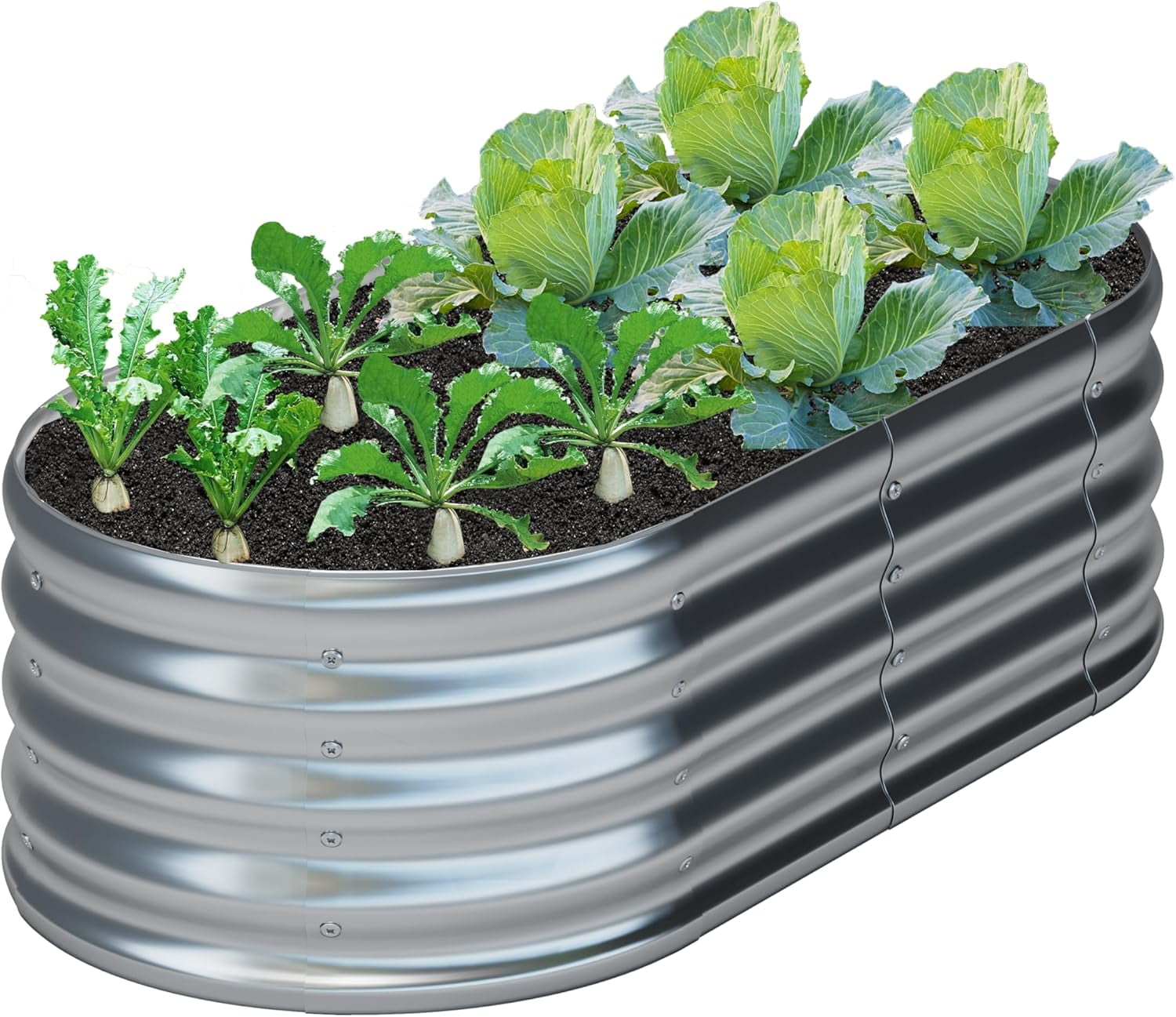 4x1.8x1FT Galvanized Raised Garden Bed,Raised Garden Bed Kit-Oval Metal ...