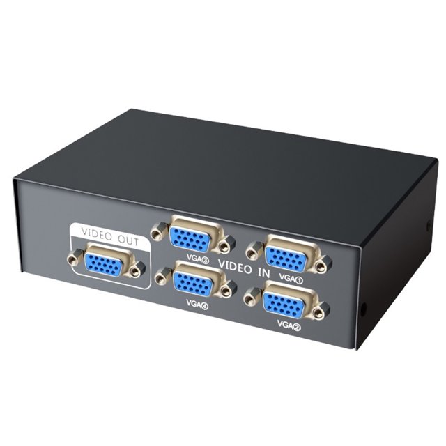 4x1 VGA Switcher Metal Shell, High Resolution Support up to 1920*1440 ...