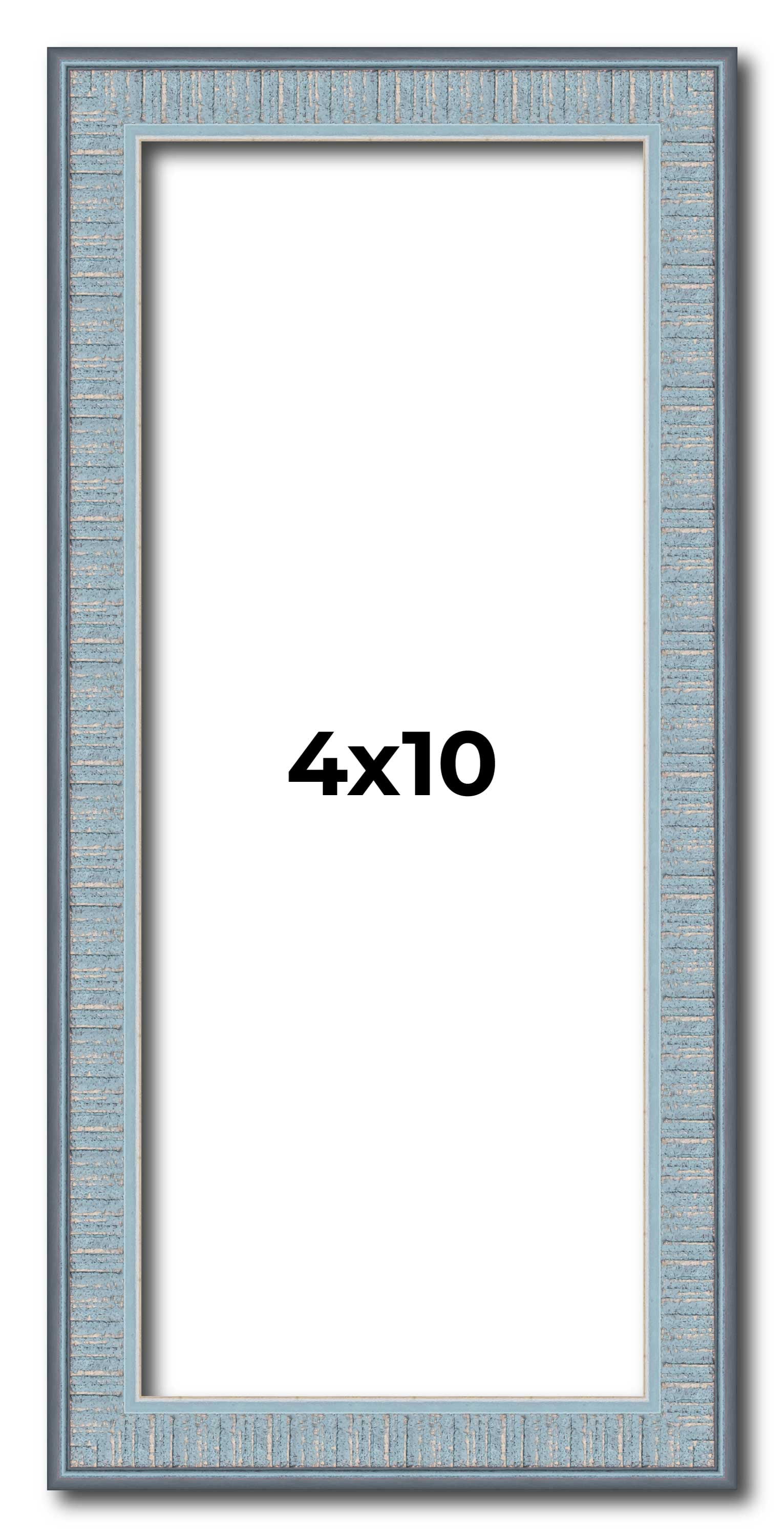 4x10 Frame Blue Scuffed Farm Board Solid Wood Picture Frame Width 0.75 ...