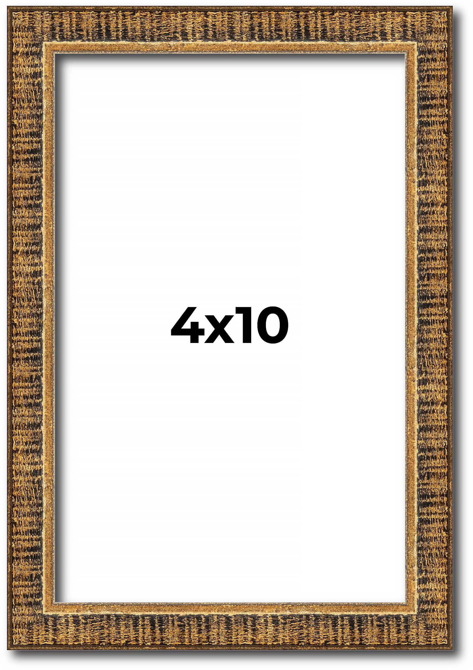4x10 IN Frame Gold Kingsley Distressed Solid Wood Picture Frame Width 0 ...