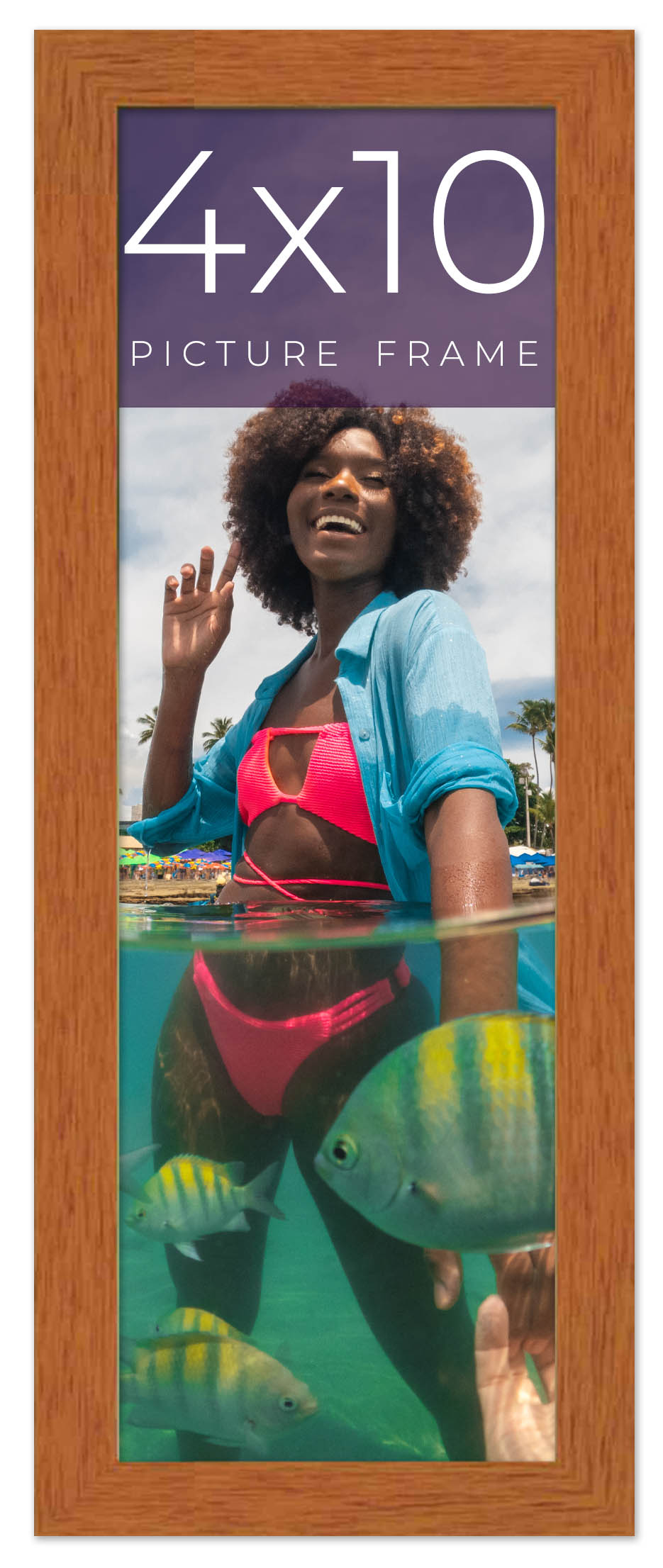 4x10 In Honey Brown Real Wood Picture Frame Width 0.75 inches ...