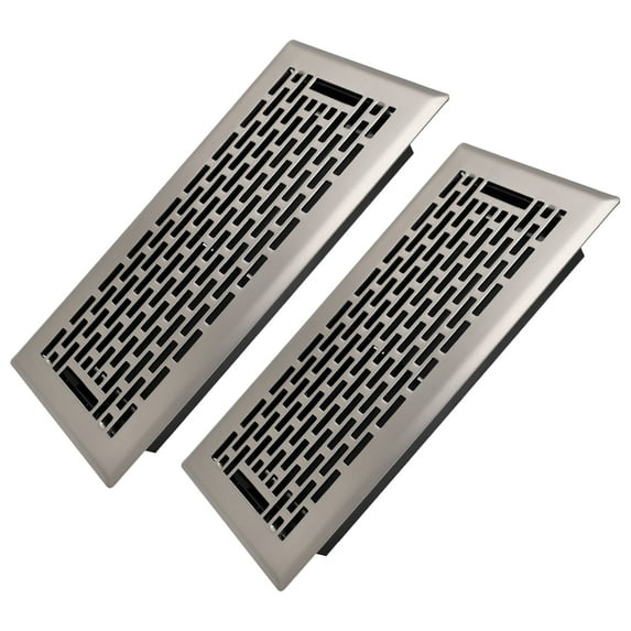 COZZIVITA 4x10 Inches Steel Floor Register Satin Nickel with Adjustable ...