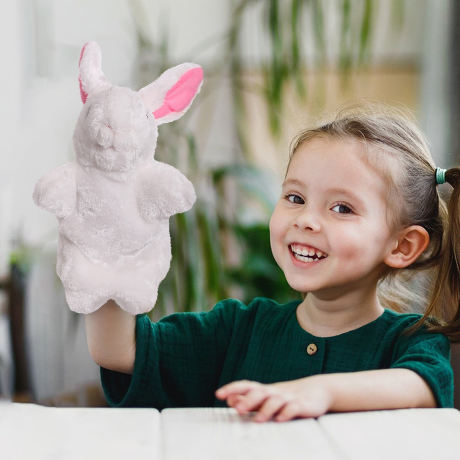 4x10 Inches Plush Bunny Hand Puppet for Kids Soft, Cuddly, and ...