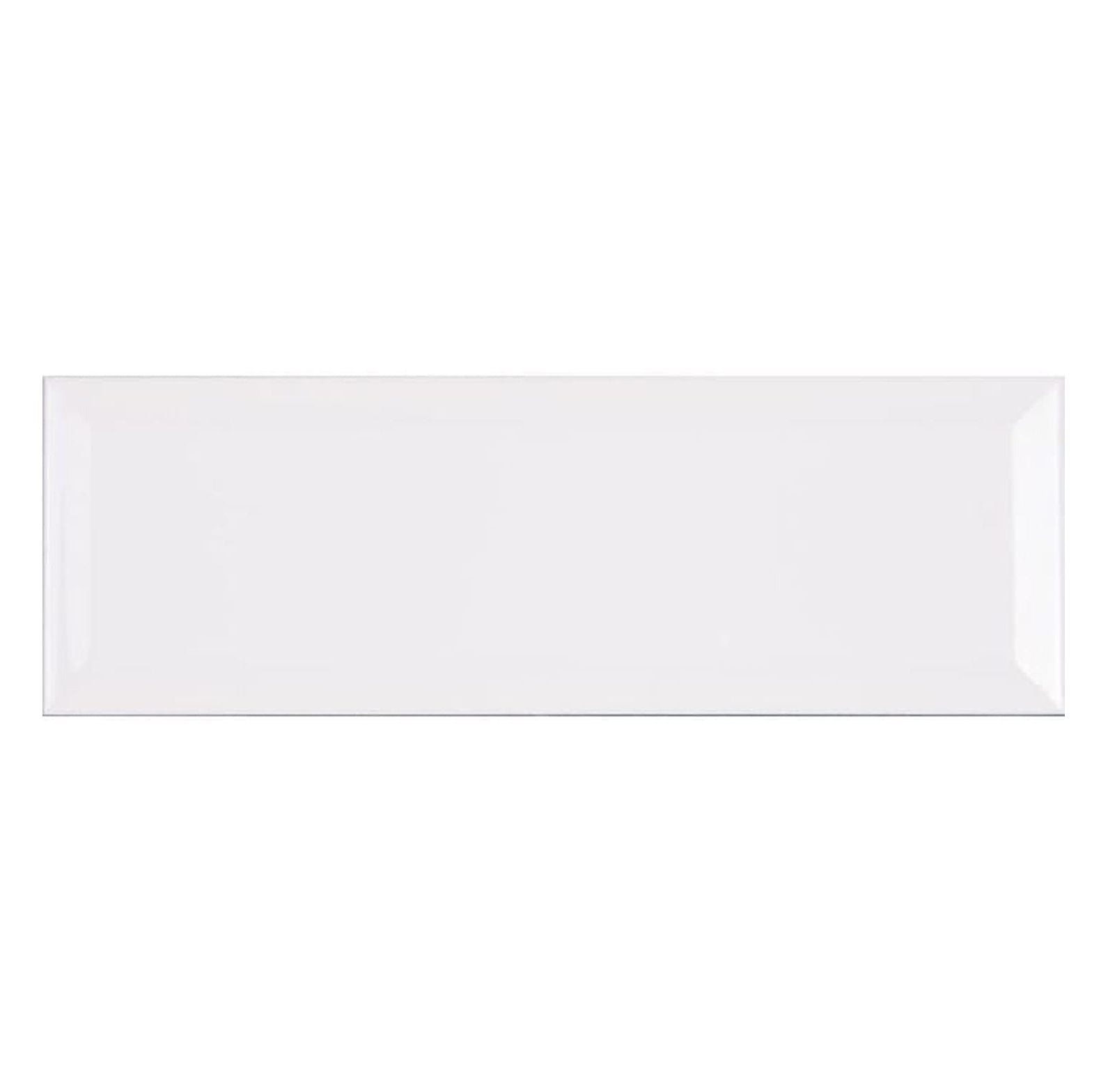 4x10 White Beveled Matte Ceramic Subway Wall Tile – Box of 35 Tiles (11 ...